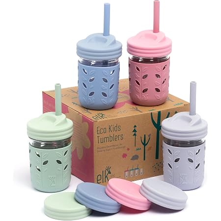 Amazon.com | Elk and Friends Stainless Steel Cups | Mason Jar 10oz ...