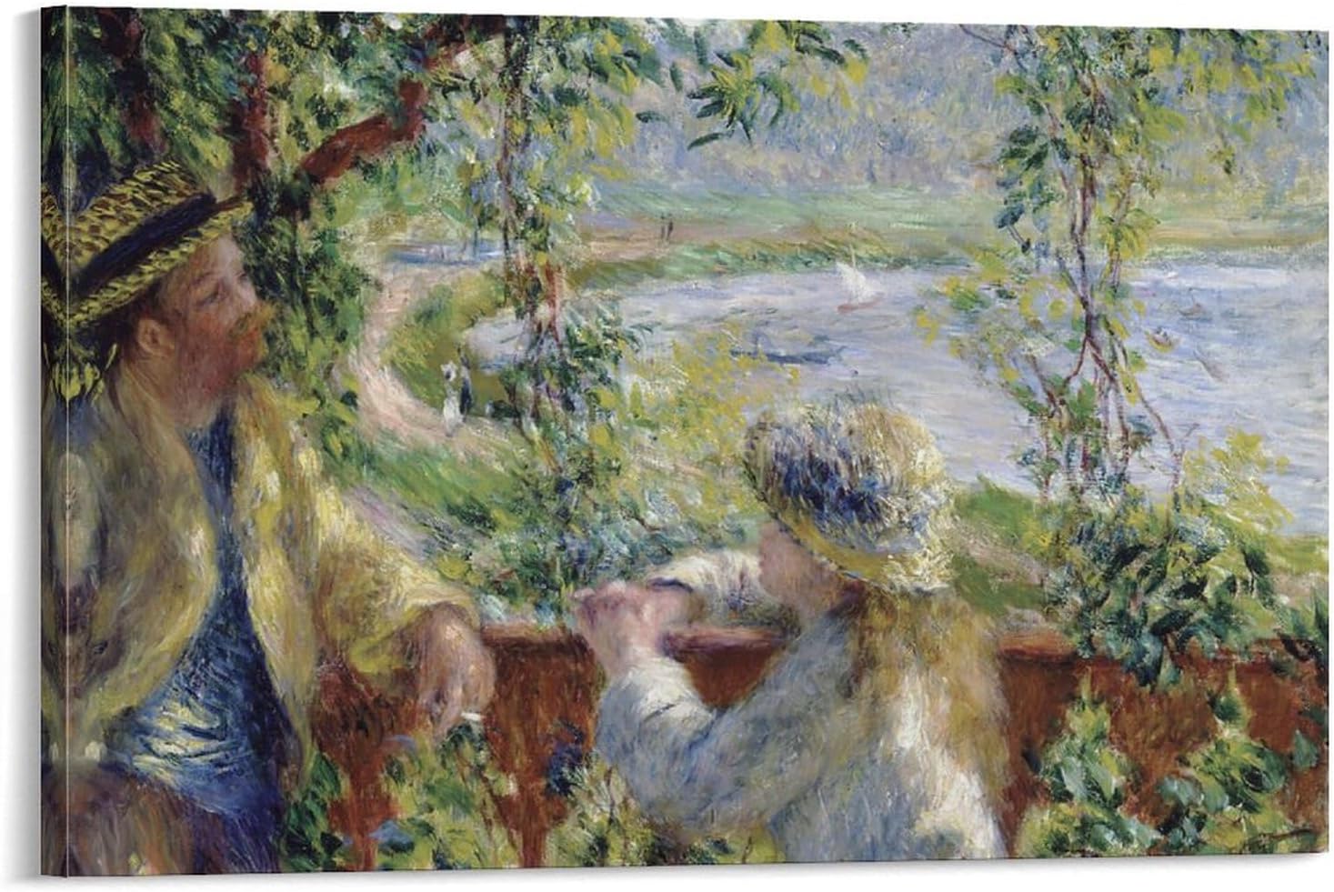 Amazon.com: Pierre Auguste Renoir By The Water Art Poster Canvas Art ...