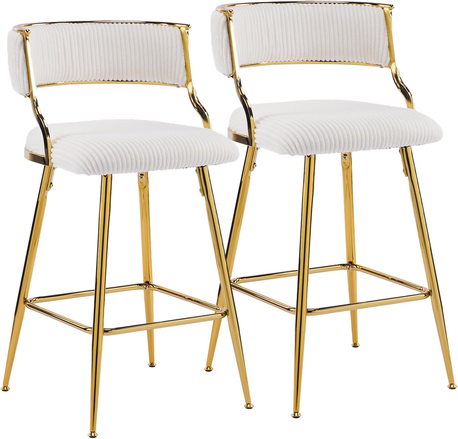 Amazon.com: VINGLI Velvet Counter Height Bar Stools Set of 2, 26" H ...