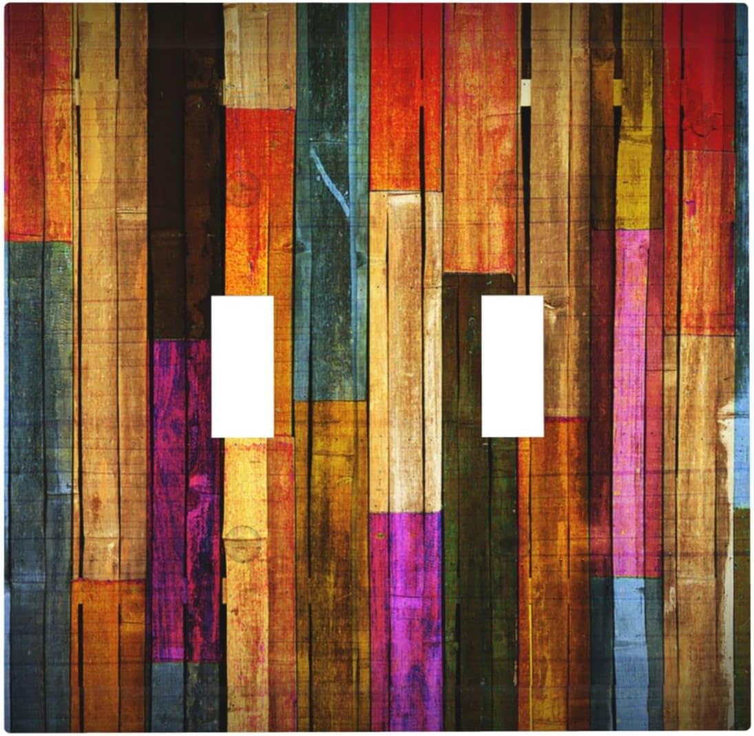 Colorful Painted Vintage Wood Double Toggle Light Switch Cover 2 Gang ...