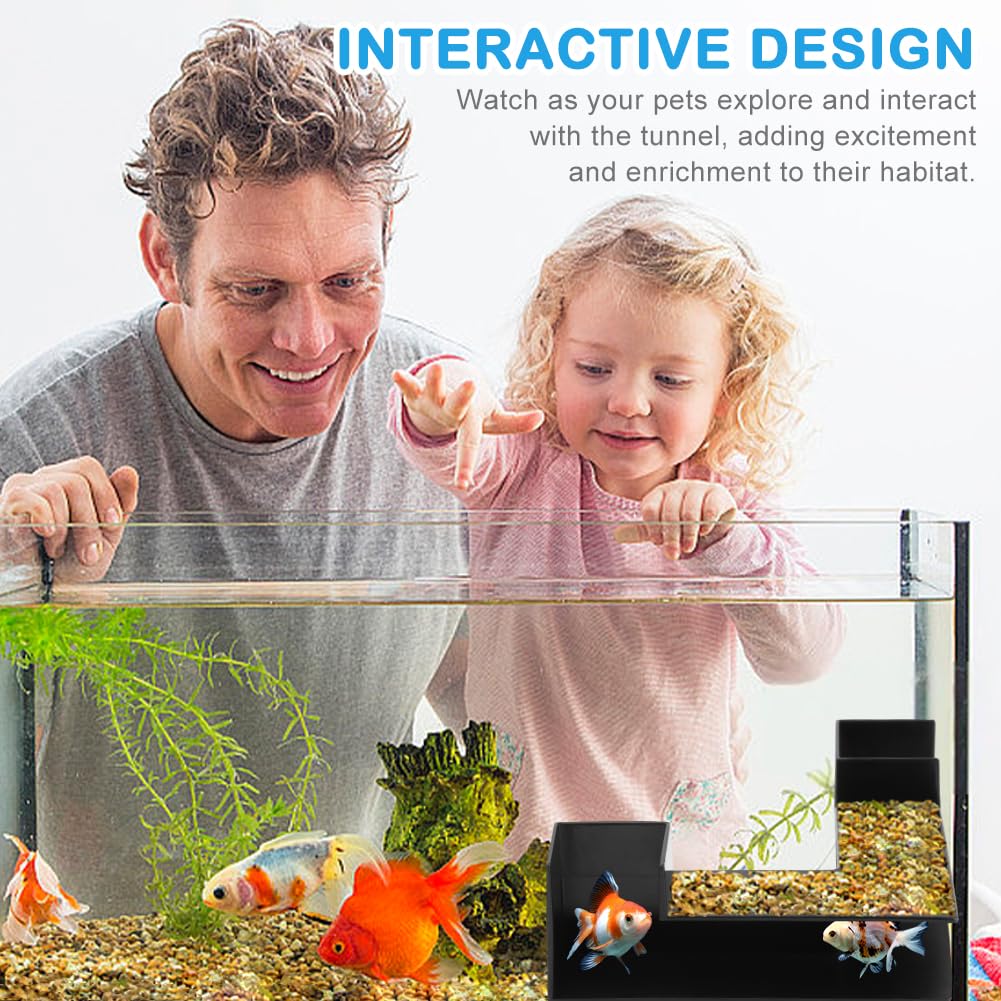 Aquarium Cave L-Shape Aquarium Tunnel - Corner Fish Cave & Shrimp ...