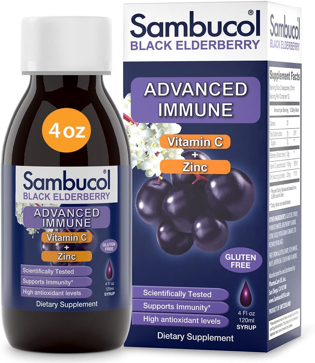 Amazon.com: Sambucol Black Elderberry Advanced Immune Syrup with ...