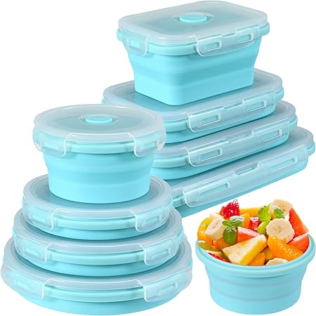 Amazon.com - Karenhi 8 Pcs Collapsible Silicone Food Storage Containers ...