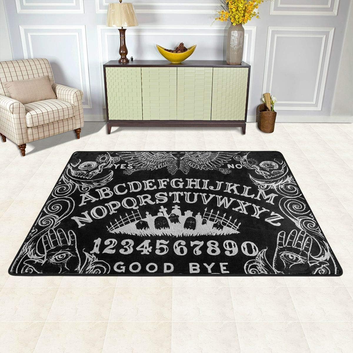 Amazon.com: Modern Area Rugs Ouija Board Black Ultra Soft Comfy Carpet ...
