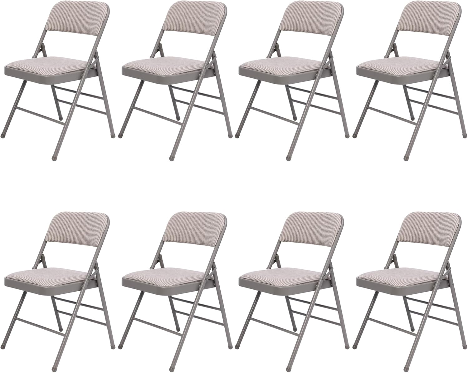 Amazon.com: susici 8 Pack Grey Folding Chairs with Fabric Upholstered ...