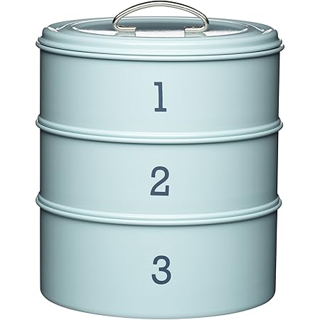 Amazon.com: Kitchen Craft Living Nostalgia 3-Tier Metal Cake Storage ...