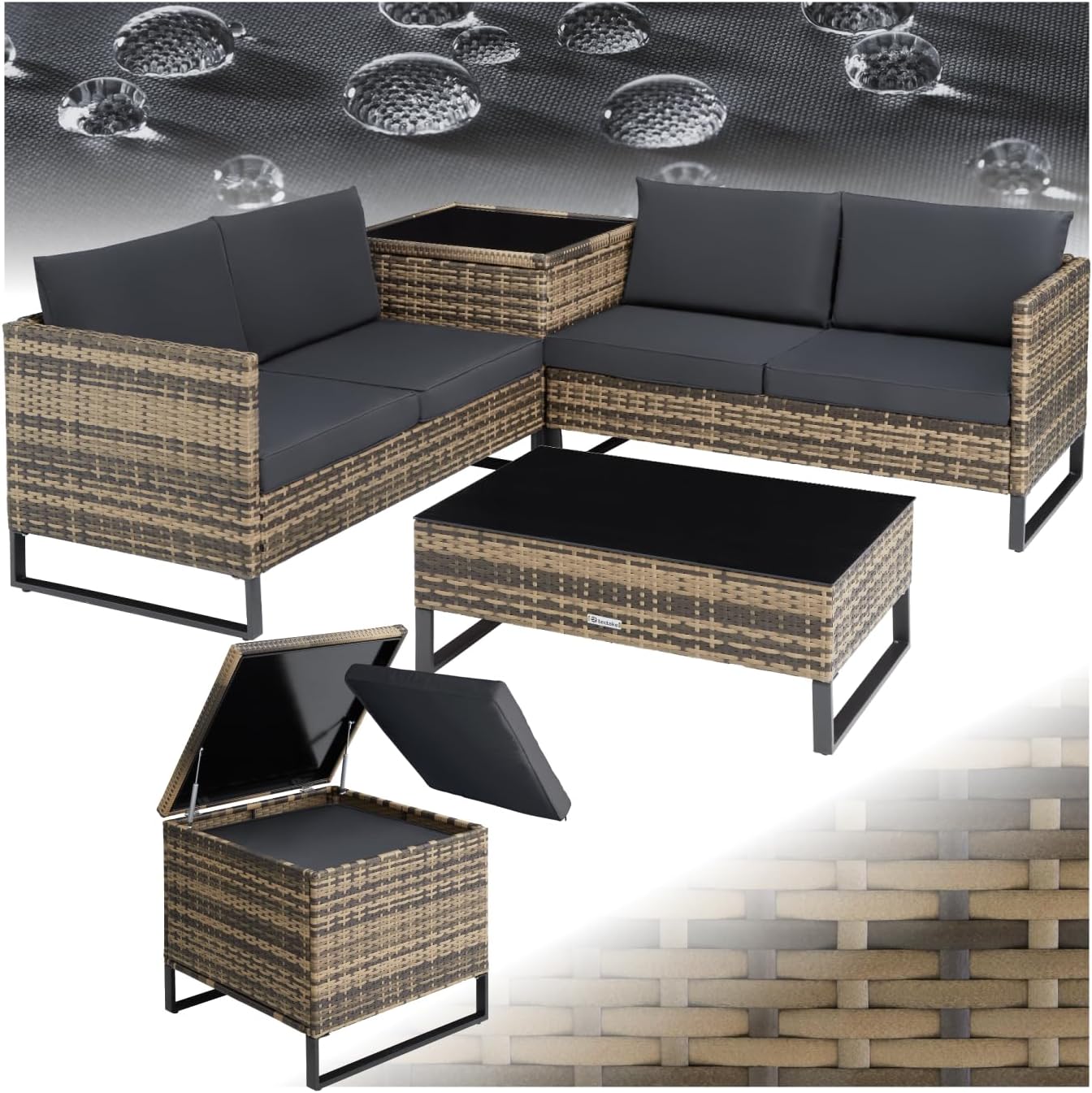 Erstaunlich Tectake Rattan Sitzgruppe Bild