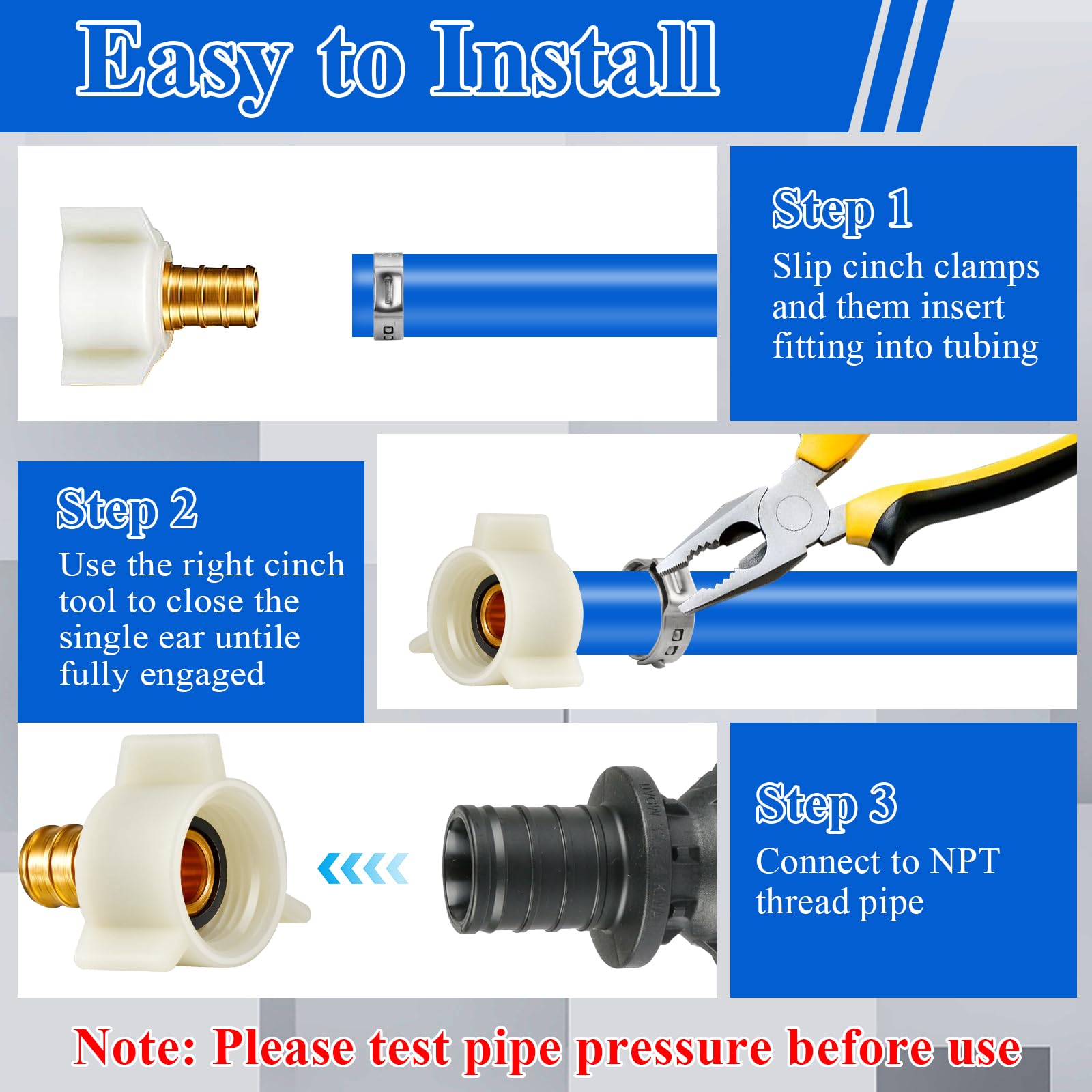 Snapklik.com : 12Pcs PEX Swivel Adapter Brass Crimp Fittings, 1/2" X 1/ ...