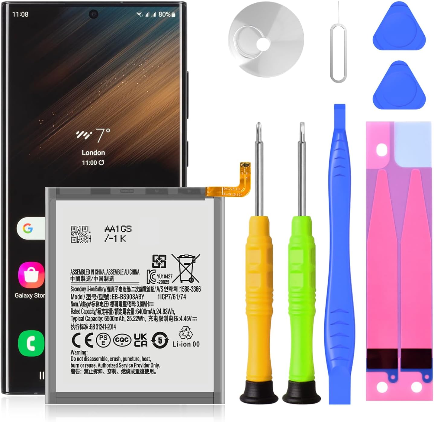 Amazon.com: PFHL Galaxy S22 Ultra Battery, (2025 New Upgraded) High ...