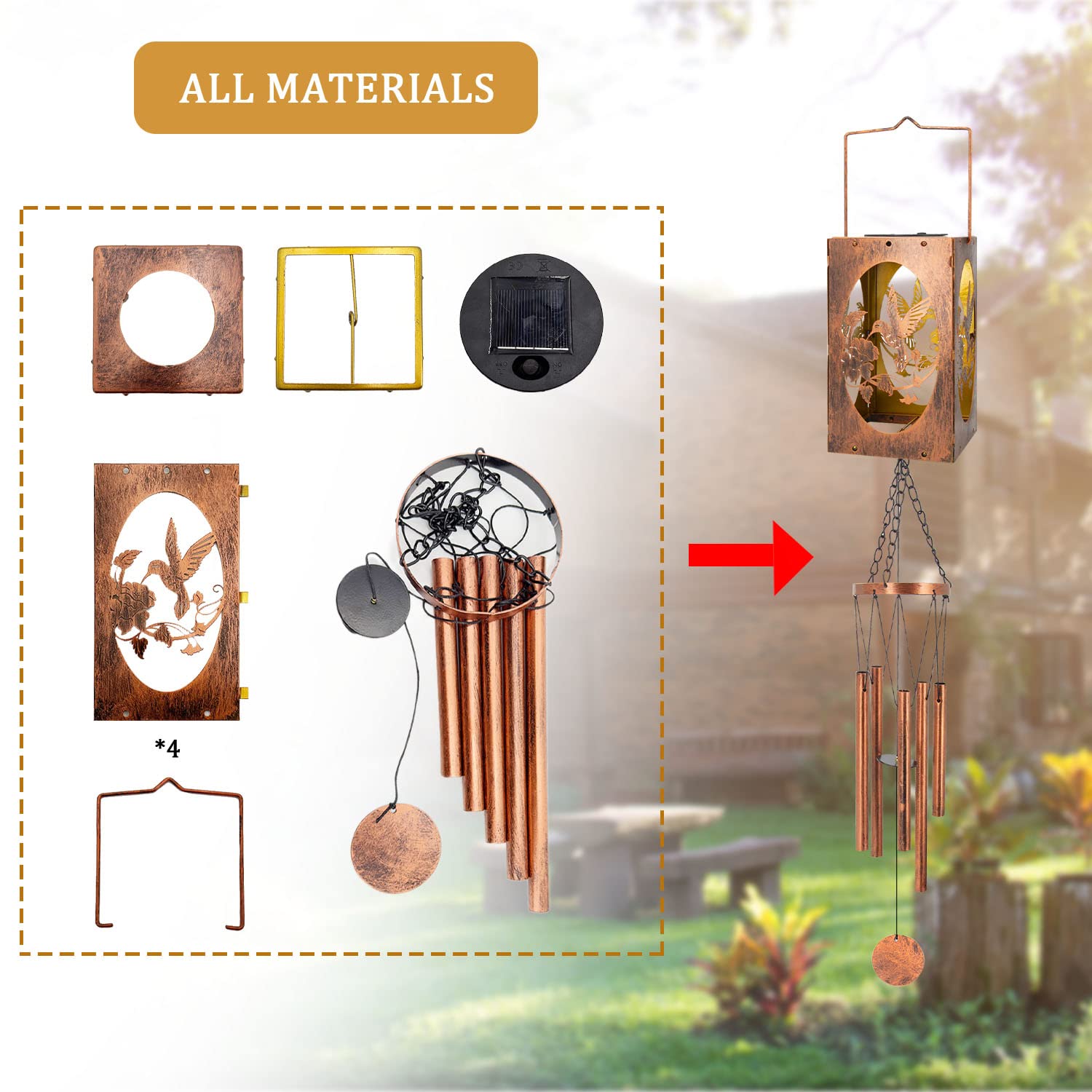 Snapklik.com : Solar Wind Chimes LED Lantern Light, Self Assembly Solar ...