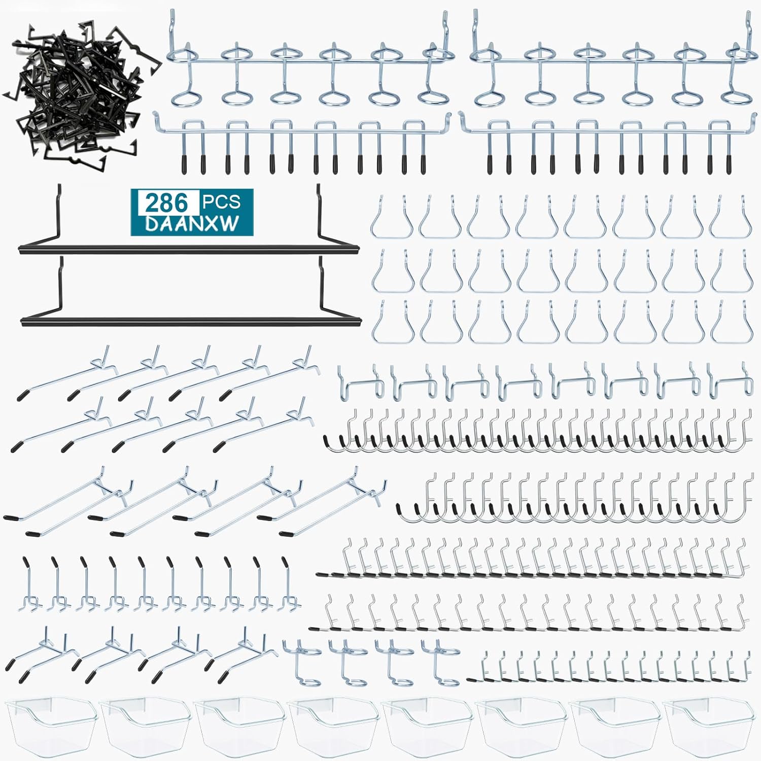 Amazon.com: Daanxw 286PCS Pegboard Accessories Organizer Kit, Including ...