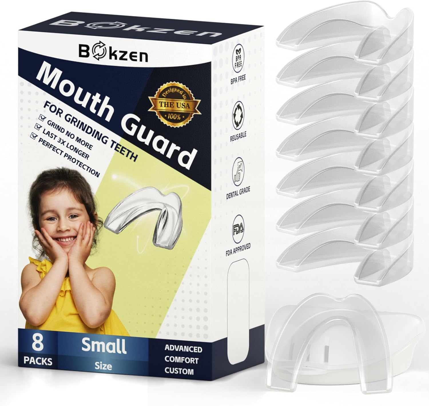 Amazon.com: Kids Mouth Guard for Teeth Grinding,Pack of 8, Comfortable ...