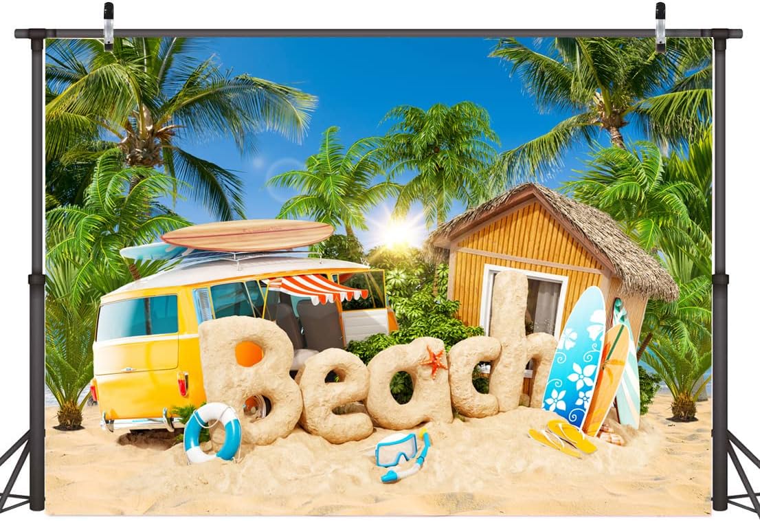Amazon.com : AIIKES 7X5FT Summer Beach Backdrop Beach Party Backdrop ...