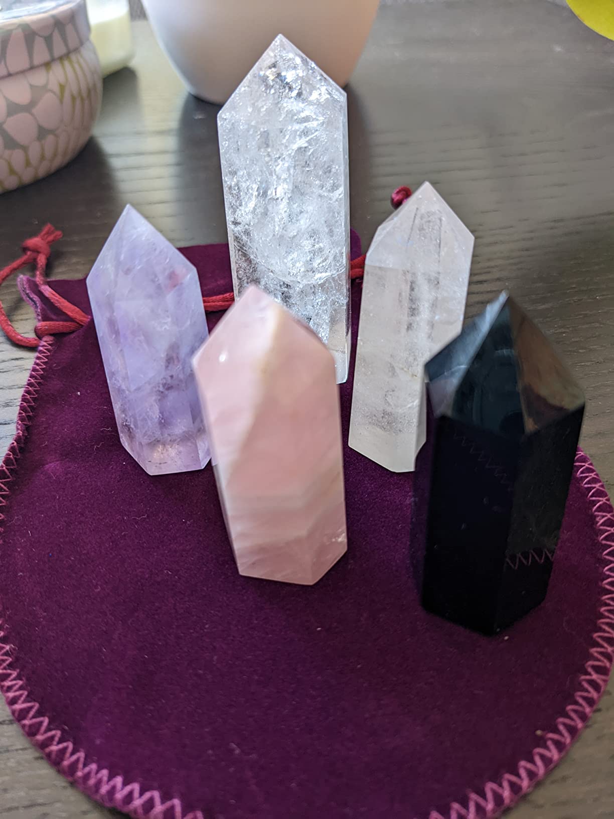 $13/mo - Finance Set of 7 Chakra Healing Crystal Wands Point Faceted ...
