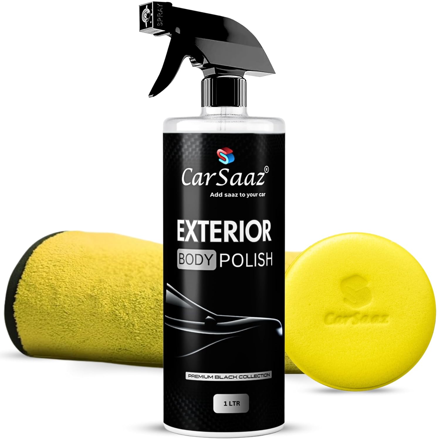 CAR SAAZ Exterior Body Polish 1 Ltr with Applicator Pad & Microfiber ...