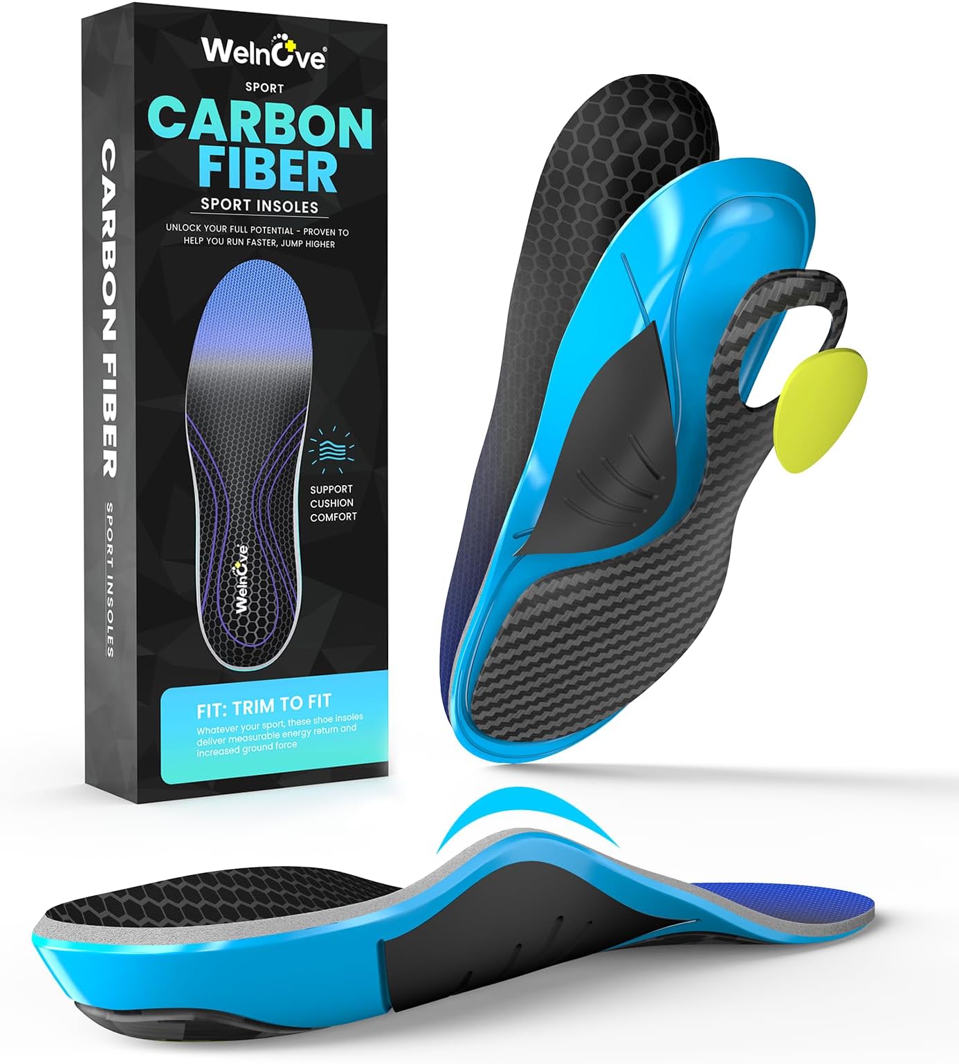 Amazon.com: Carbon Fiber Shock-Absorbing Insole with Arch Support is ...