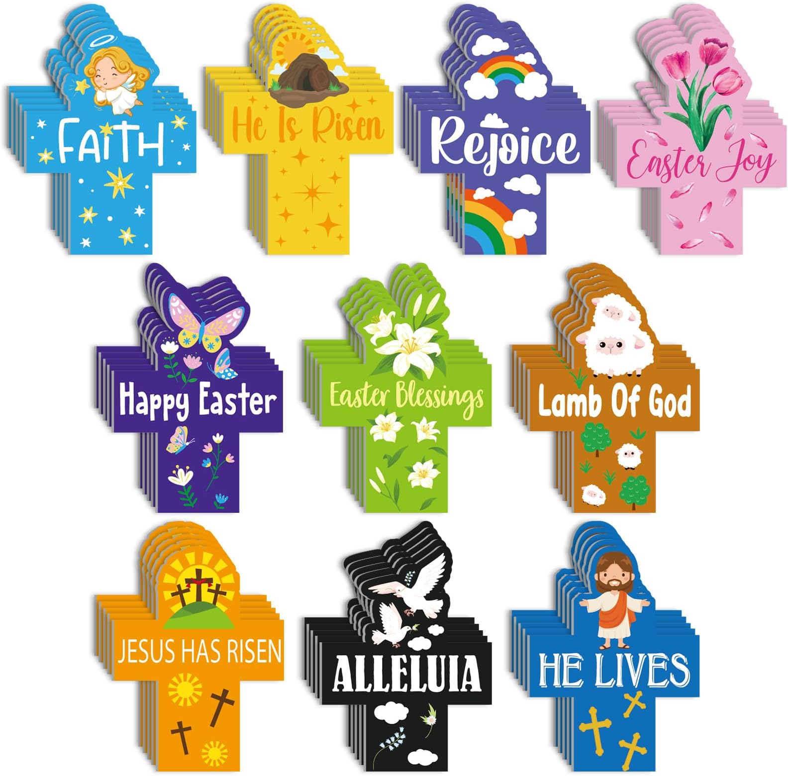 Amazon.com: Eaasty 50 Pcs Easter Magnetic Bookmarks He Is Risen Jesus ...