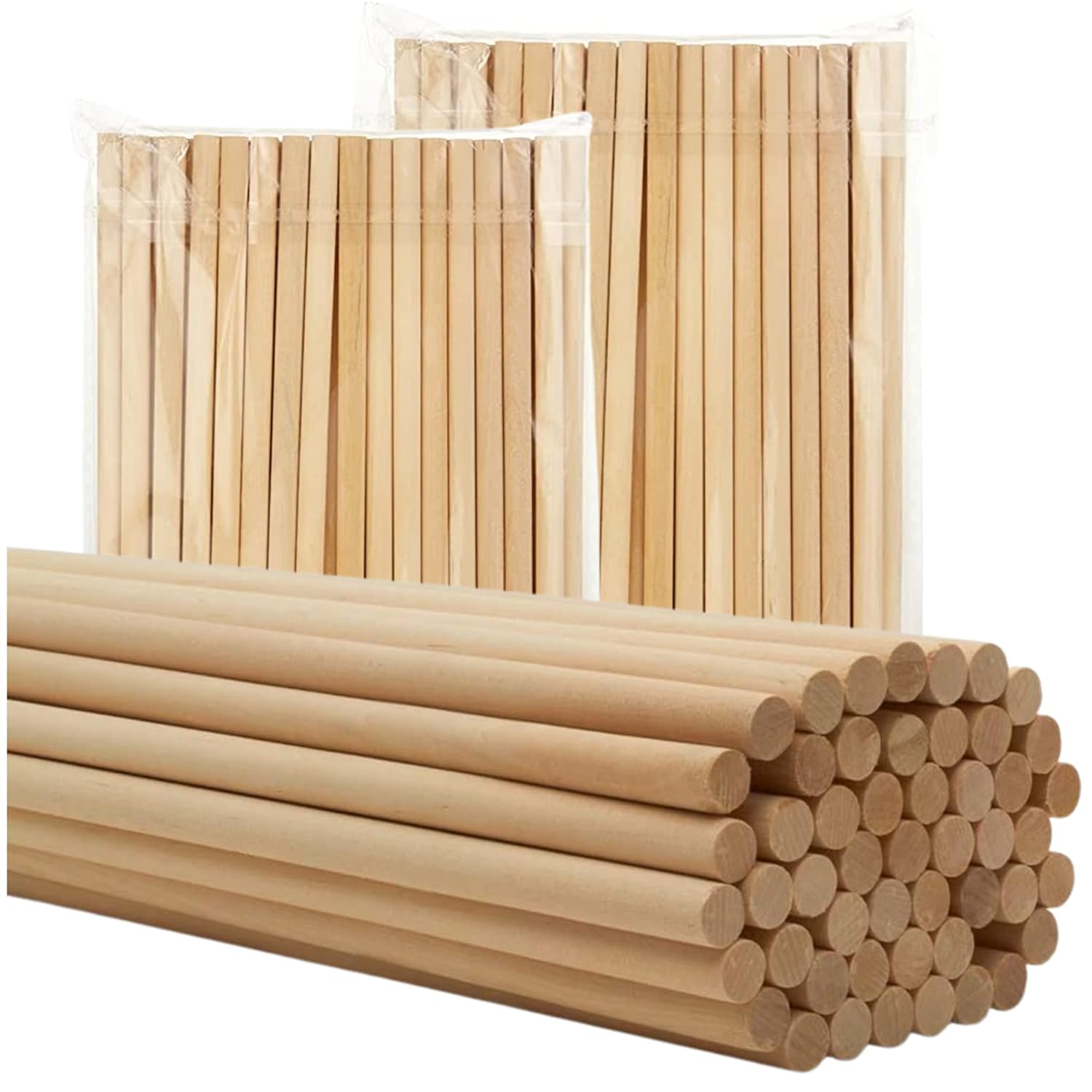 Amazon.com: 40 PCS Dowel Rod 12 Inch Wood Dowels 1/4 Inch Wooden Sticks ...