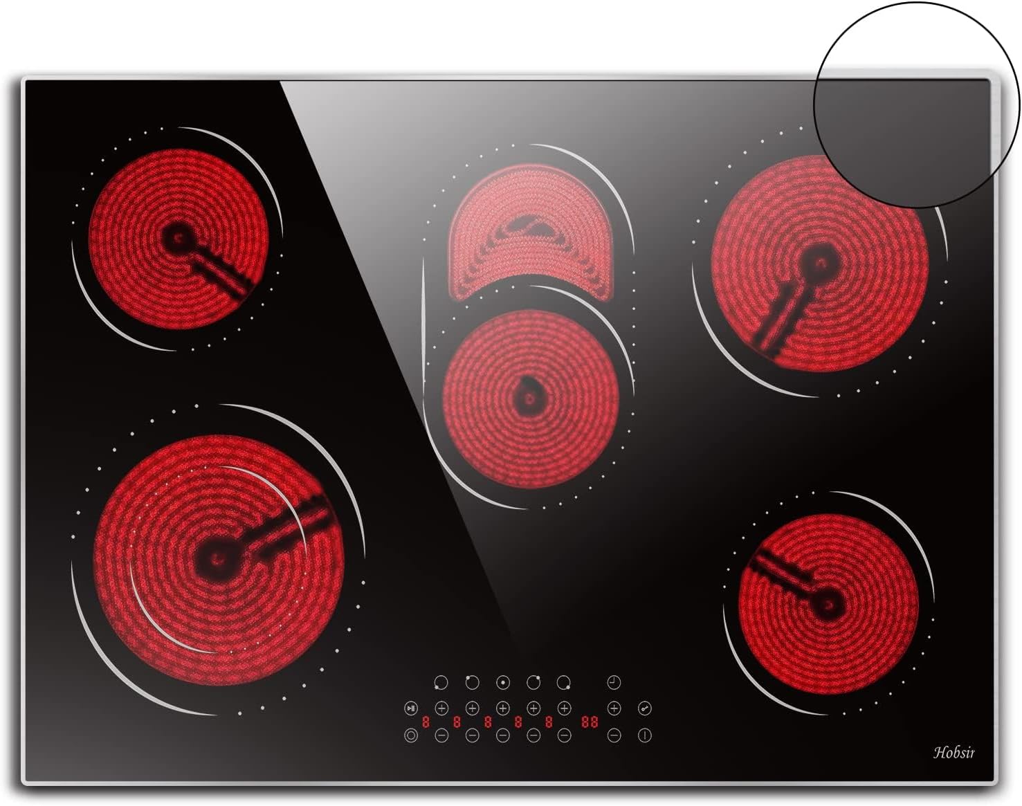 Amazon.com: Hobsir 30 Inch Electric Cooktop 5 Burners Ceramic Cooktop ...