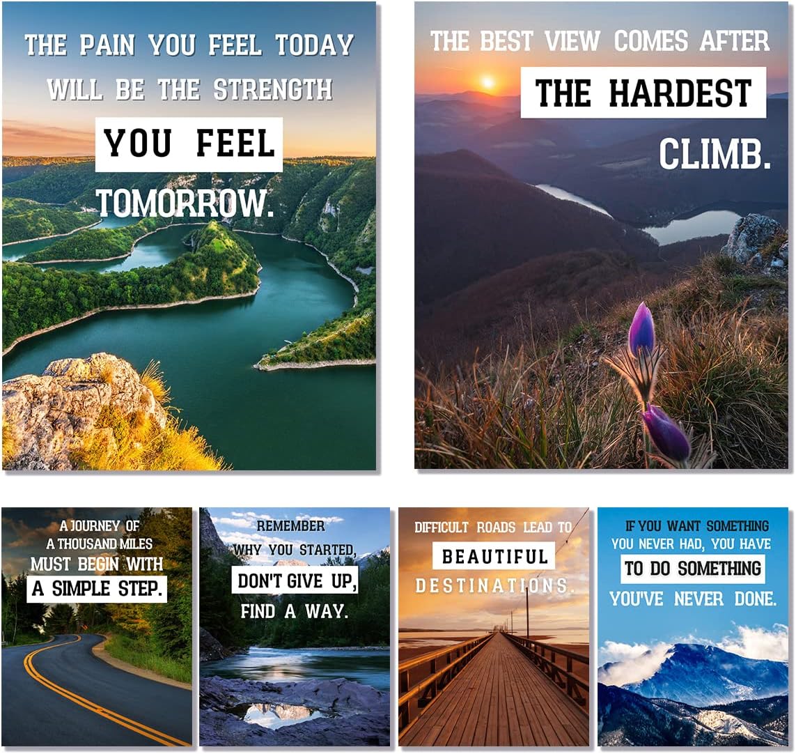 Amazon.com: EZOSUN Inspirational Quotes Wall Posters, Nature Theme ...