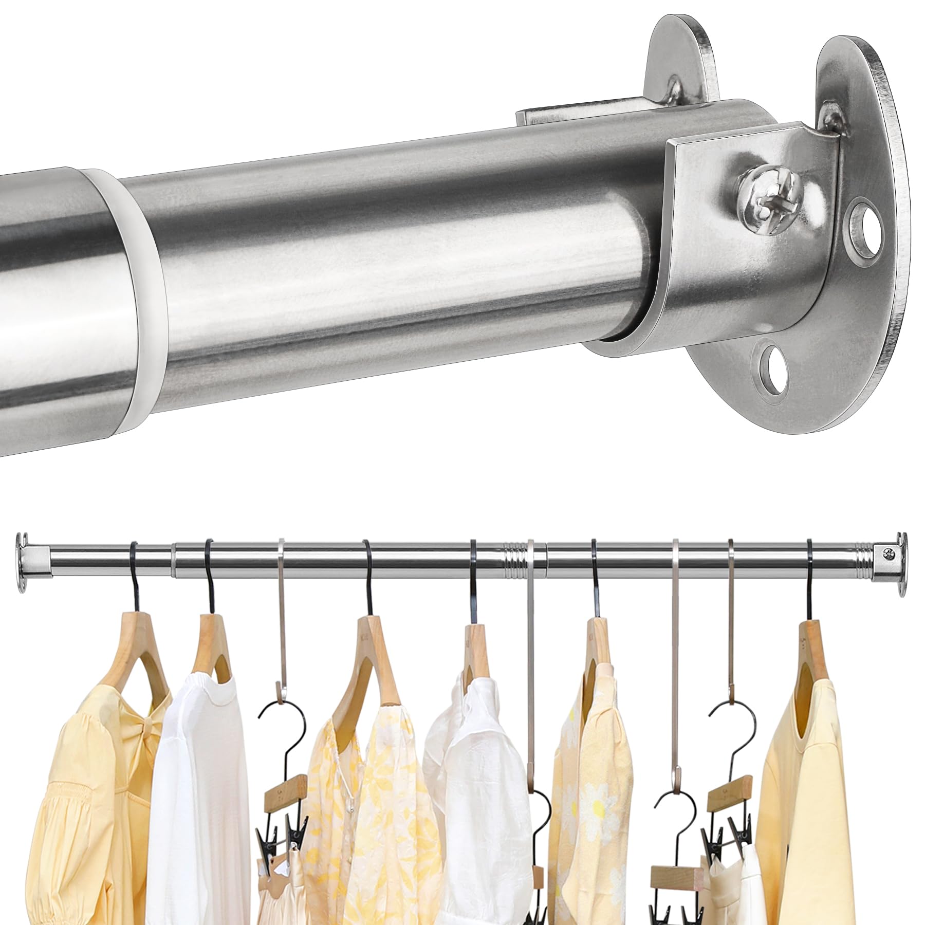 Amazon.com: FIRJOY Closet Rods for Hanging Clothes - Heavy Duty, Length ...