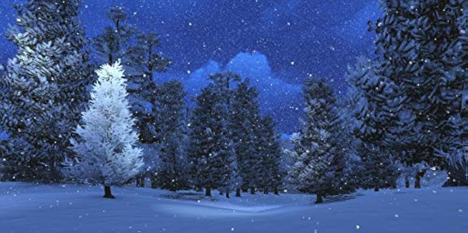 Amazon.com : Yeele 20x10ft Winter Night Snowfall Backdrops Rustic ...