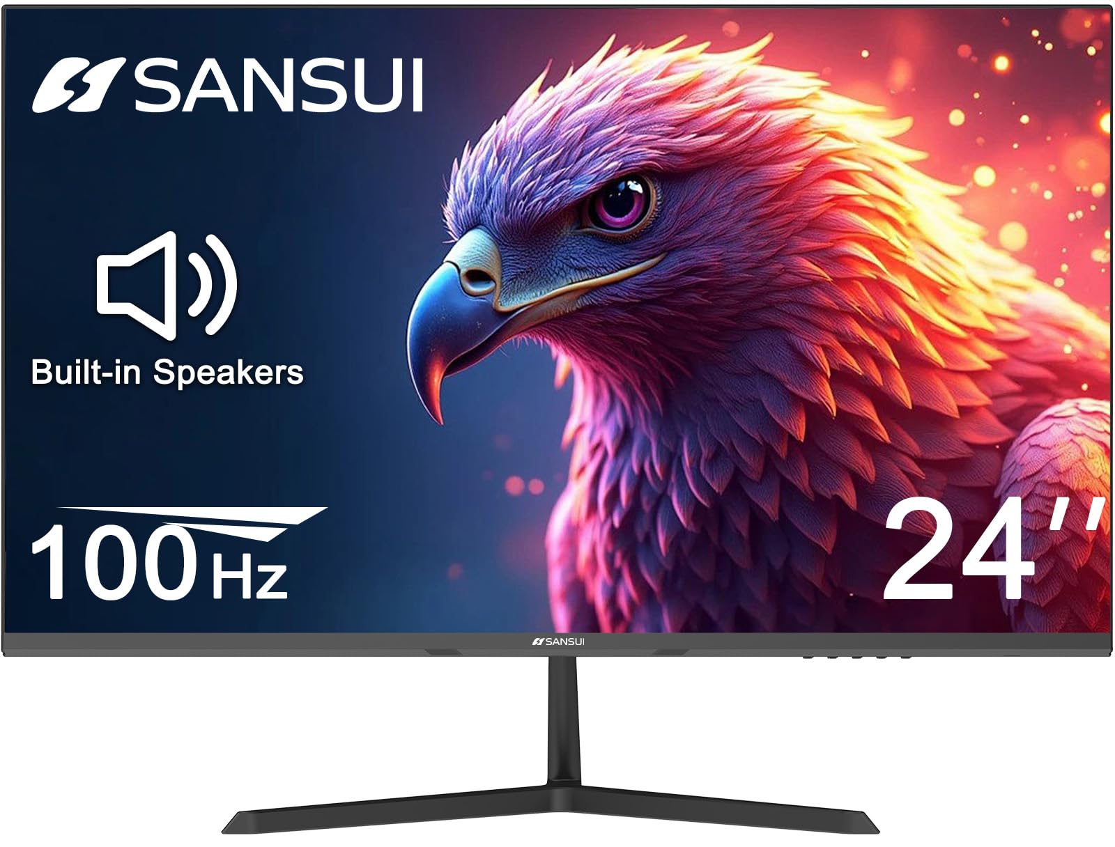 Amazon.com: SANSUI 24 inch Monitor, IPS Display Computer Monitor with Built-in Speakers, 100Hz ...