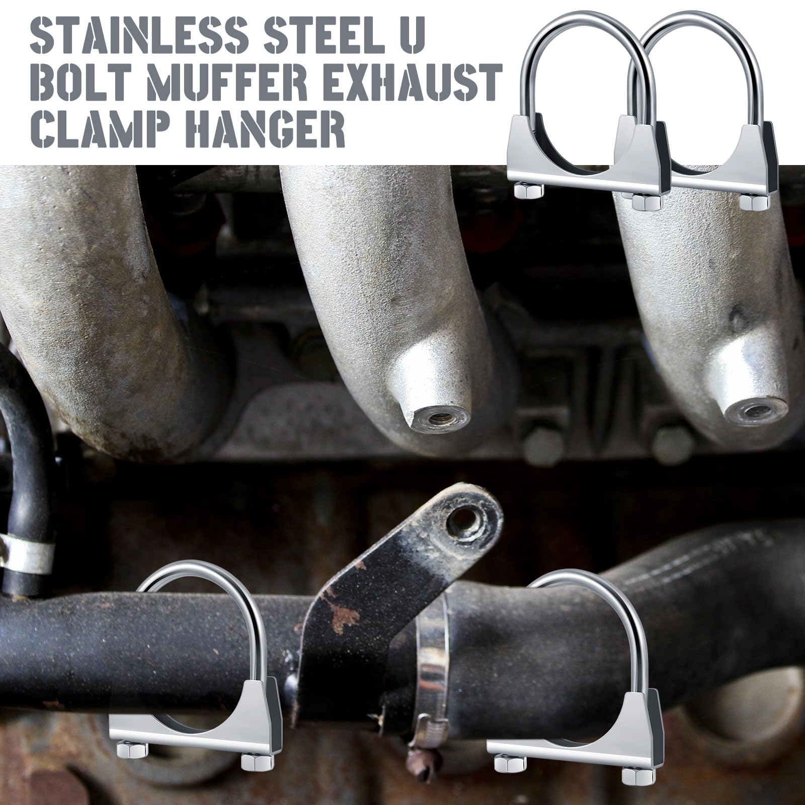 Snapklik.com : Datanly 4 Pcs 2-1/2" Exhaust Clamp Heavy Duty U-bolt ...