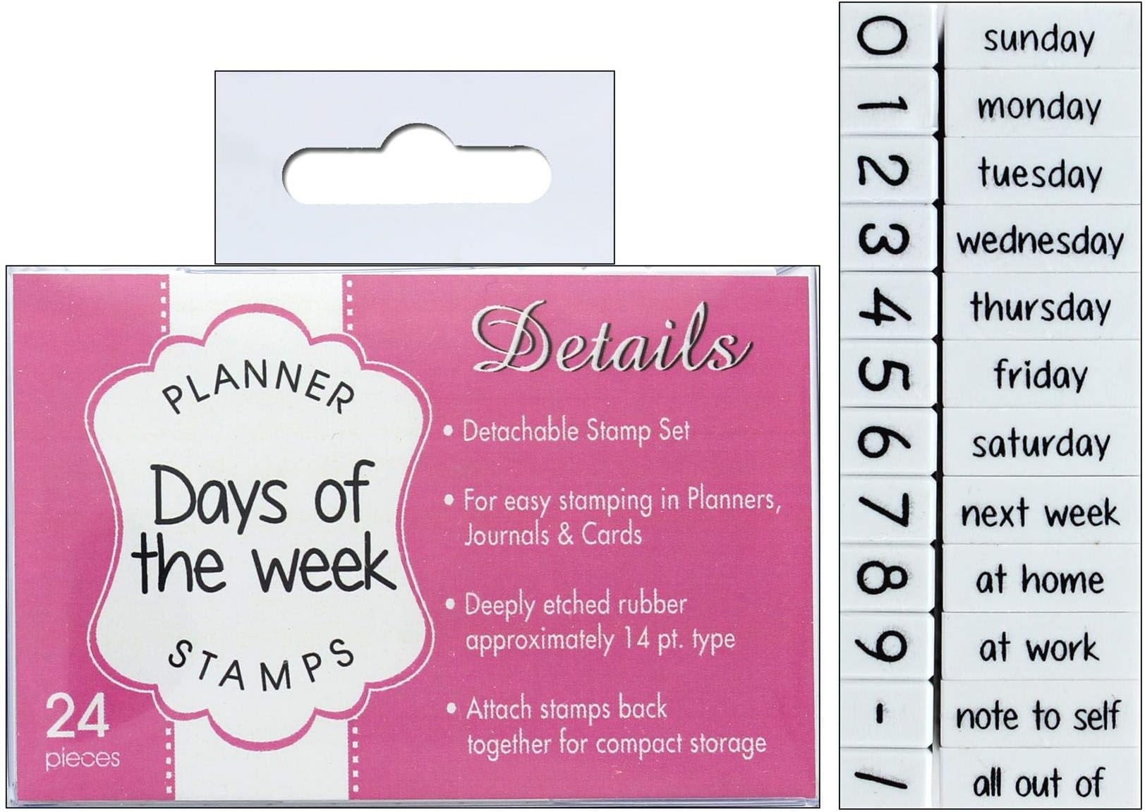 Amazon.com: 16pcs Wooden Stamps Week Stamps Retro Rubber Stamps DIY ...