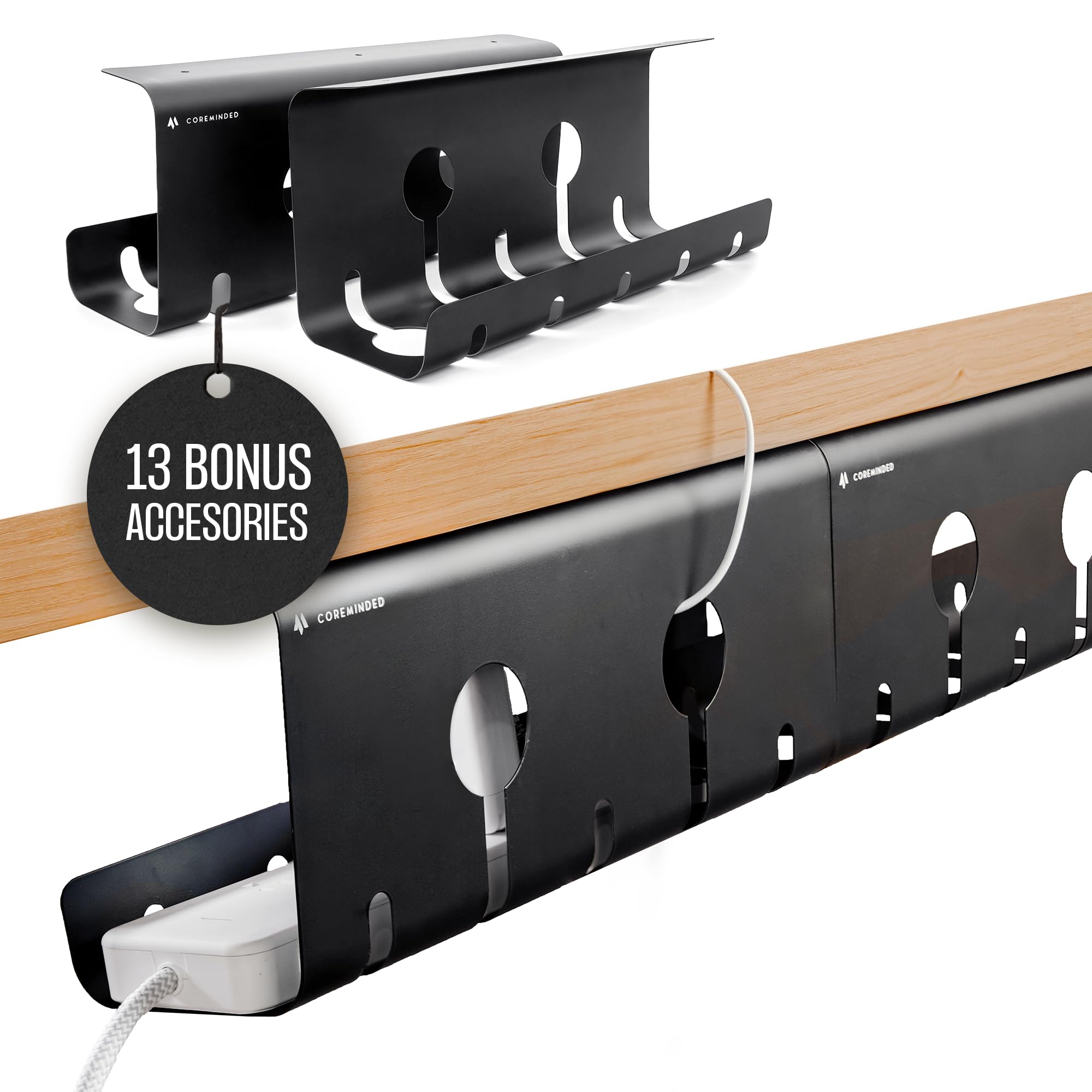 Amazon.com: No-Drill Under Desk Cable Management Tray - 2-Pack Wire ...