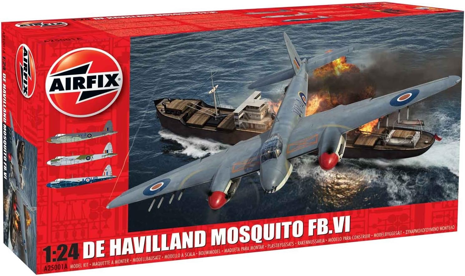 Airfix A25001A De Havilland Mosquito FBVI Plastic Model Kit (1:24 Scale ...
