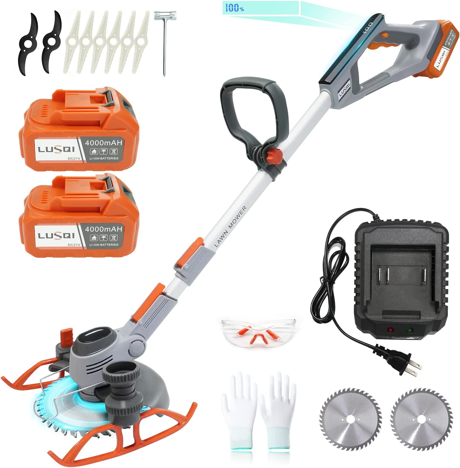 Amazon.com : Electric Weed Wacker,(2 x 21V 4.0A Weed Eater Battery ...