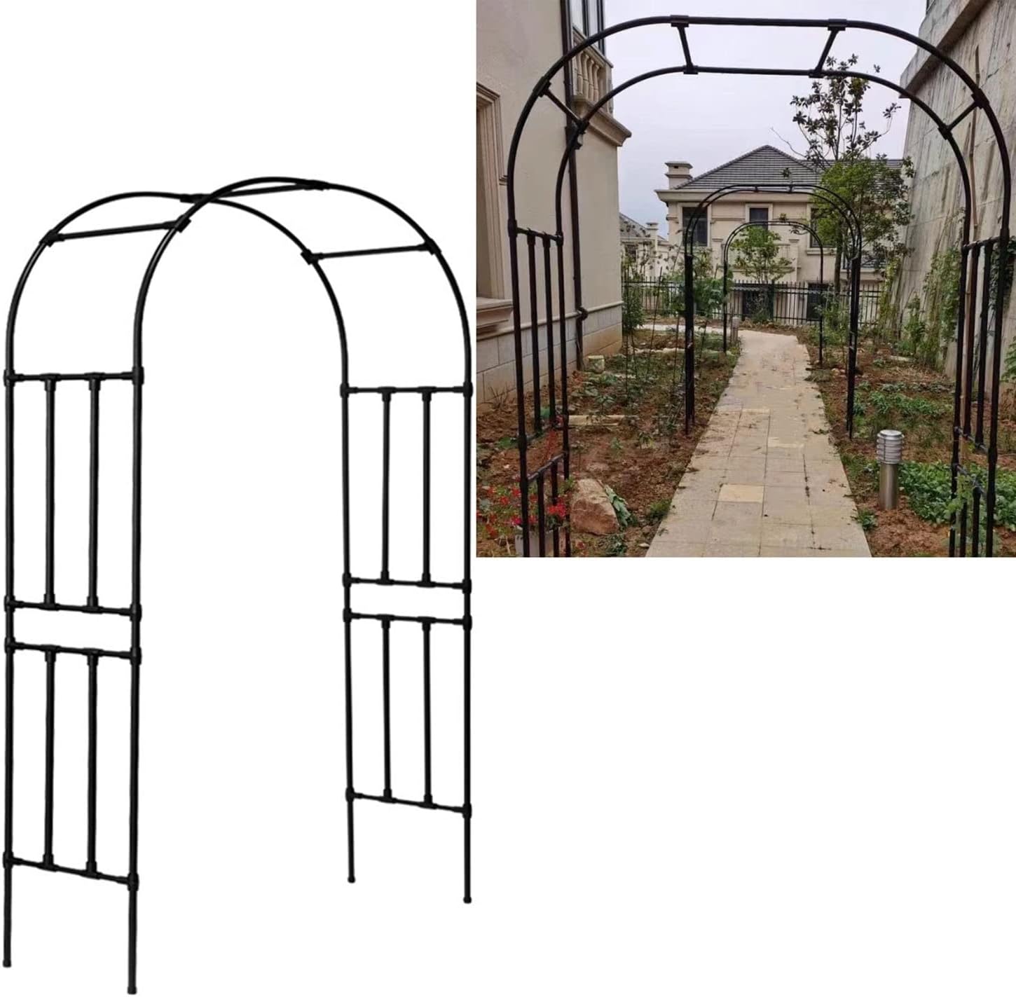 Amazon.com : Garden Arch Rustproof Metal Steel Trellis Arbor Garden ...
