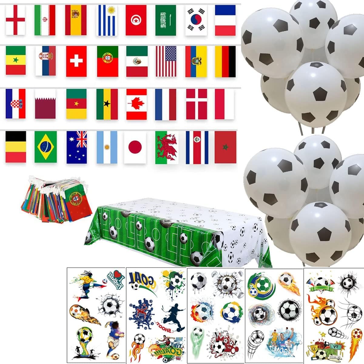 Football Soccer Theme Party Decorations for 2022 World Cup, 32 ...