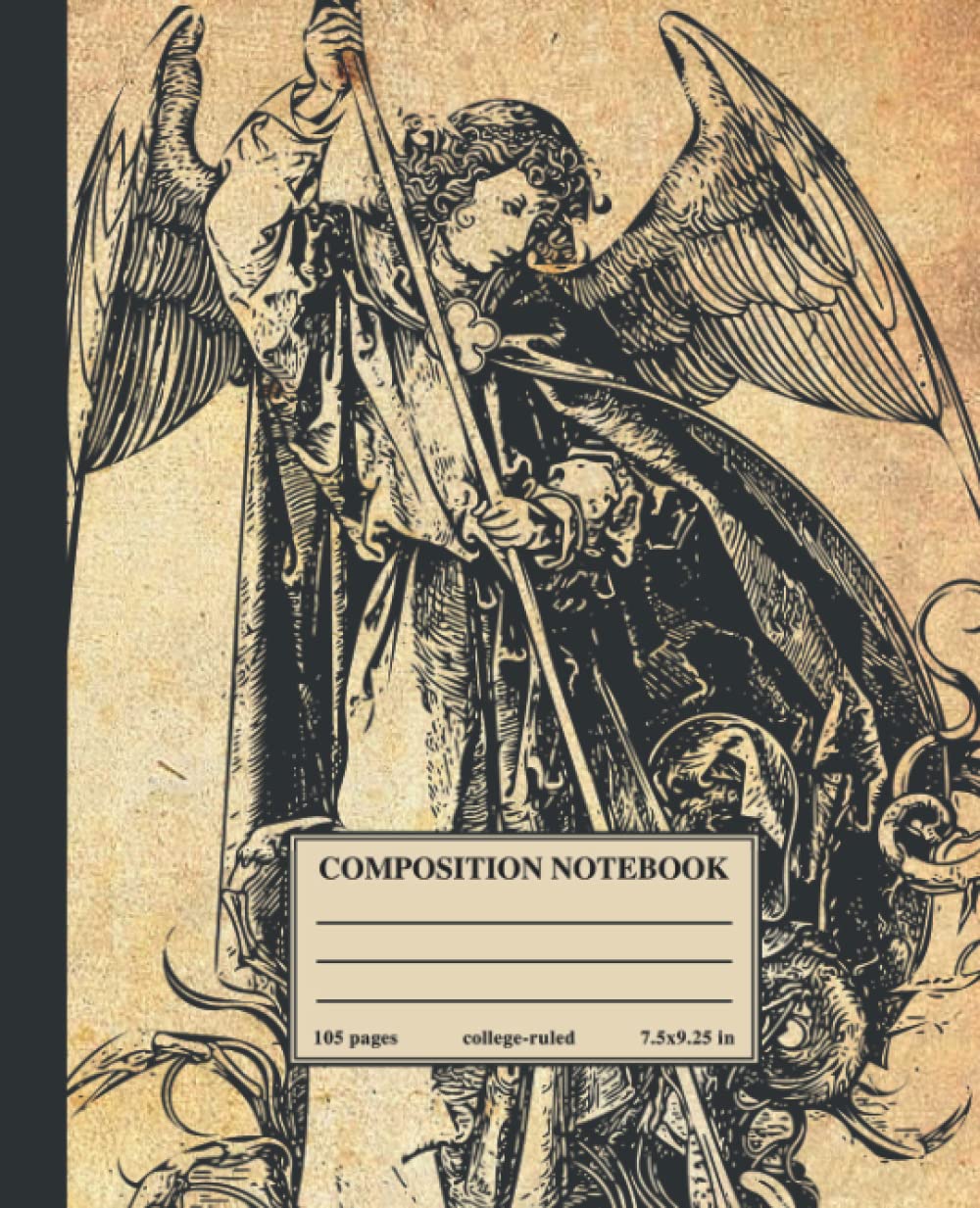 Composition Notebook College Ruled: Vintage Angel Fight Devil Art ...