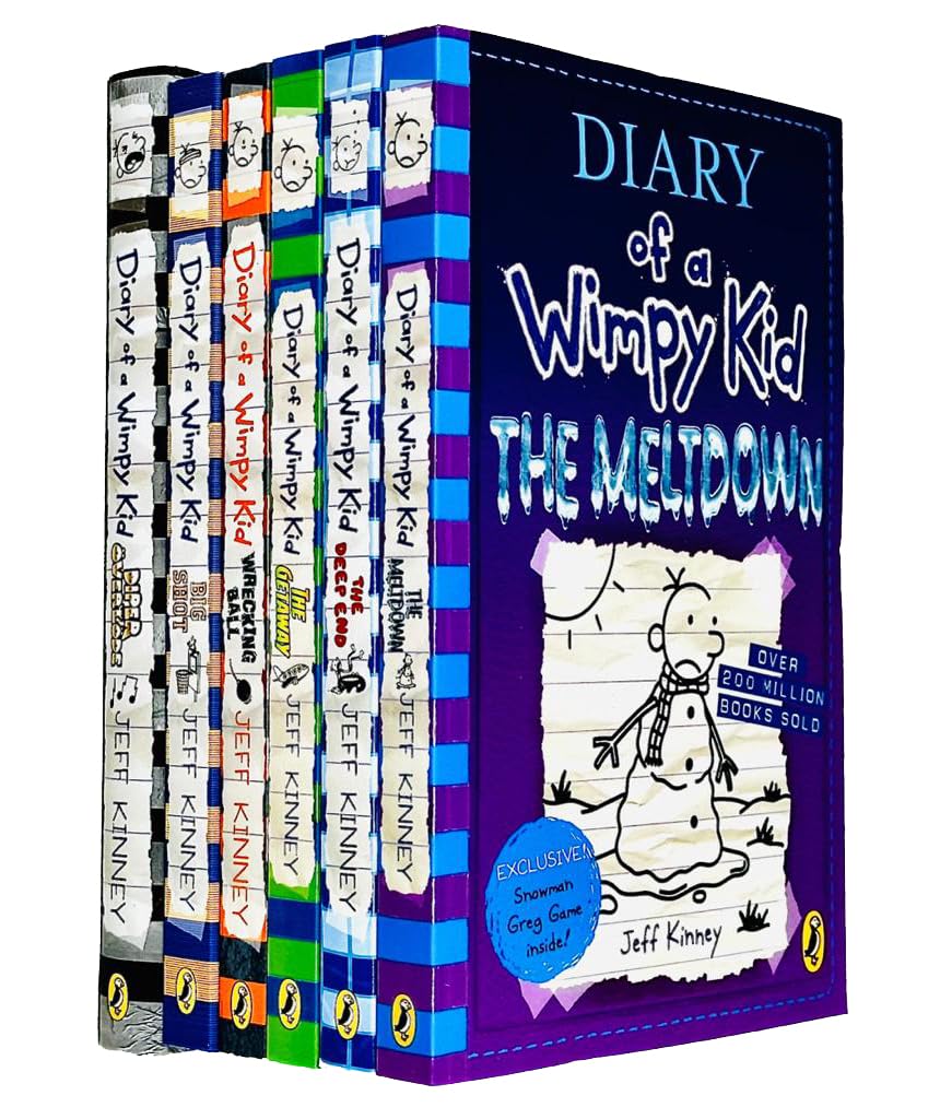 Diary of a Wimpy Kid Series 12-17 Collection 6 Books Set By Jeff Kinney ...