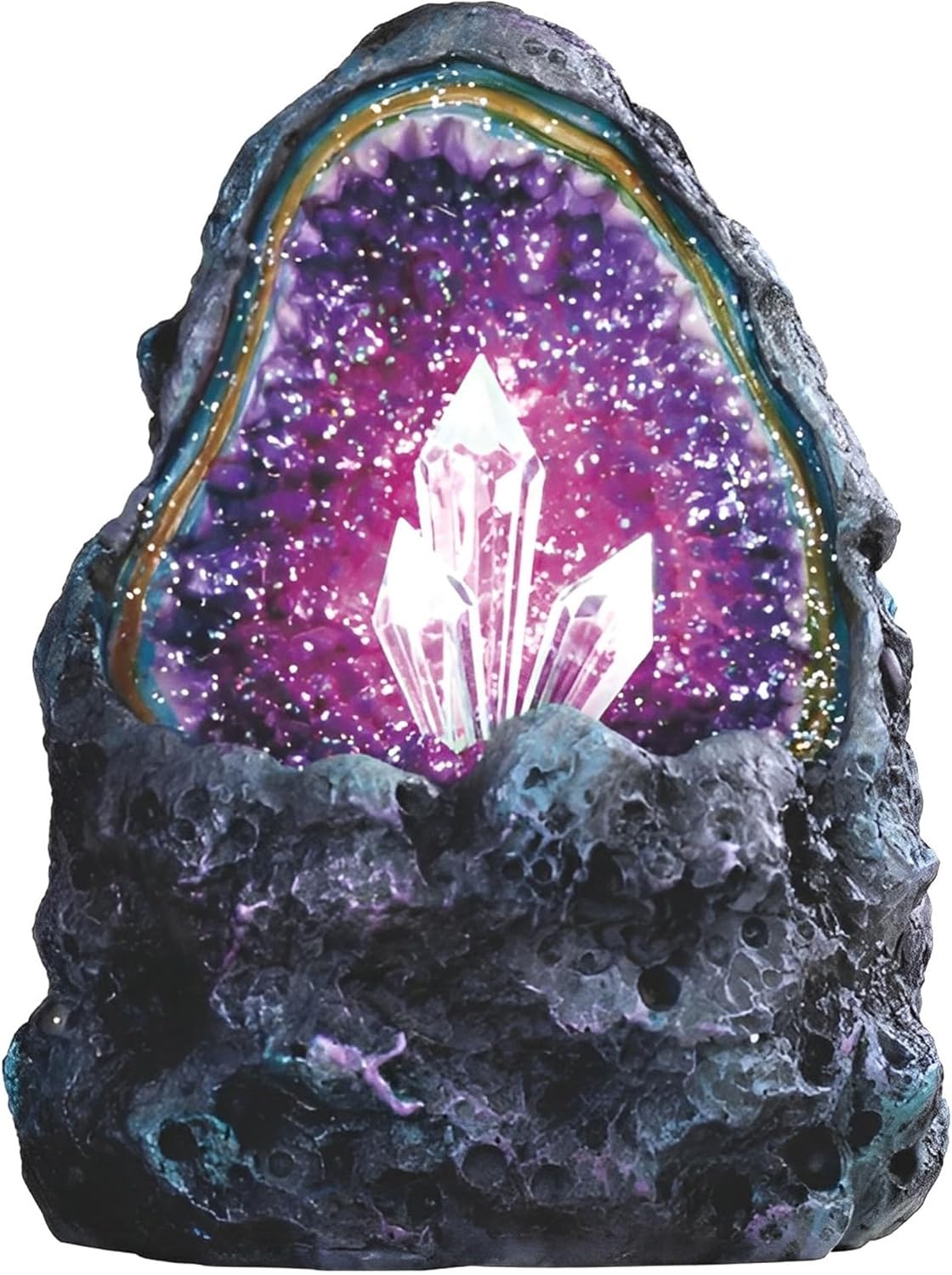 Amazon.com: ICE ARMOR 5" H Purple Faux Crystal Cave Rock Geode with LED ...