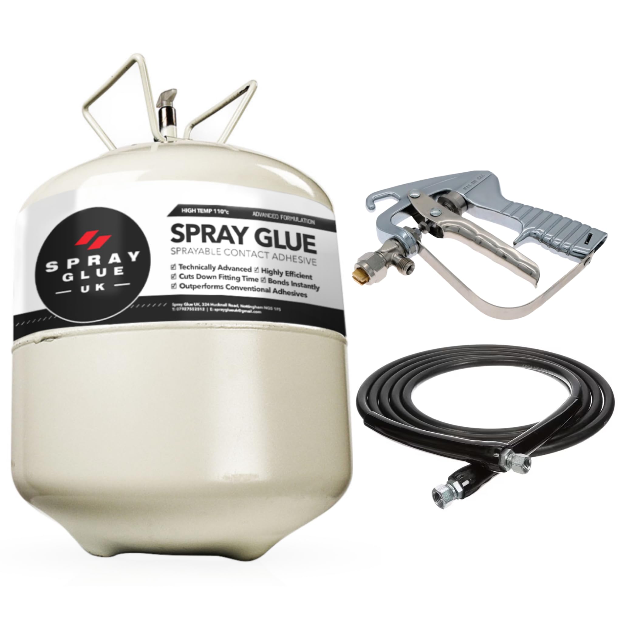 Spray Glue Contact Spray Adhesive Set-Up (22L Canister, Gun & Hose ...