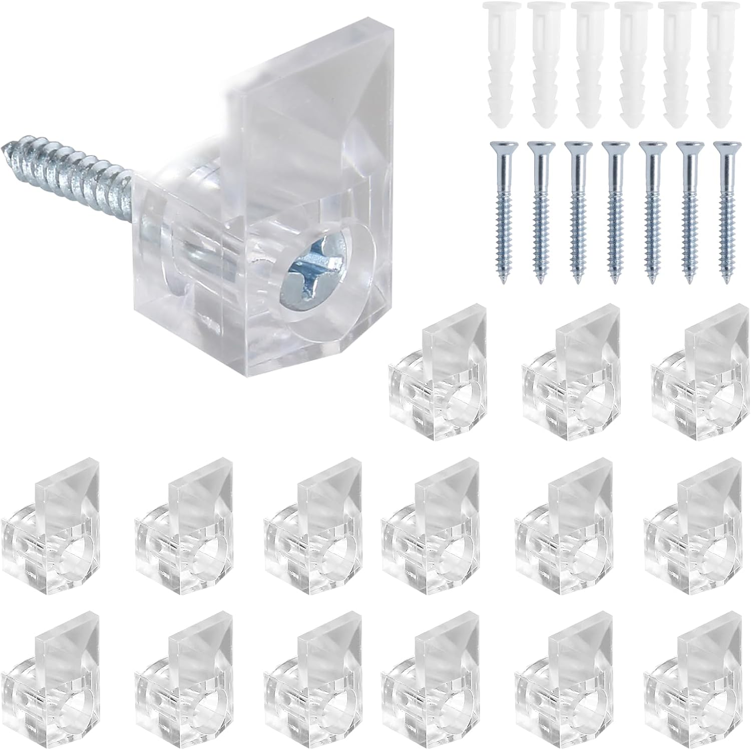 Amazon.com: Kyuionty 24 Sets of Mirror Holder Clips Kit, Clear Plastic ...