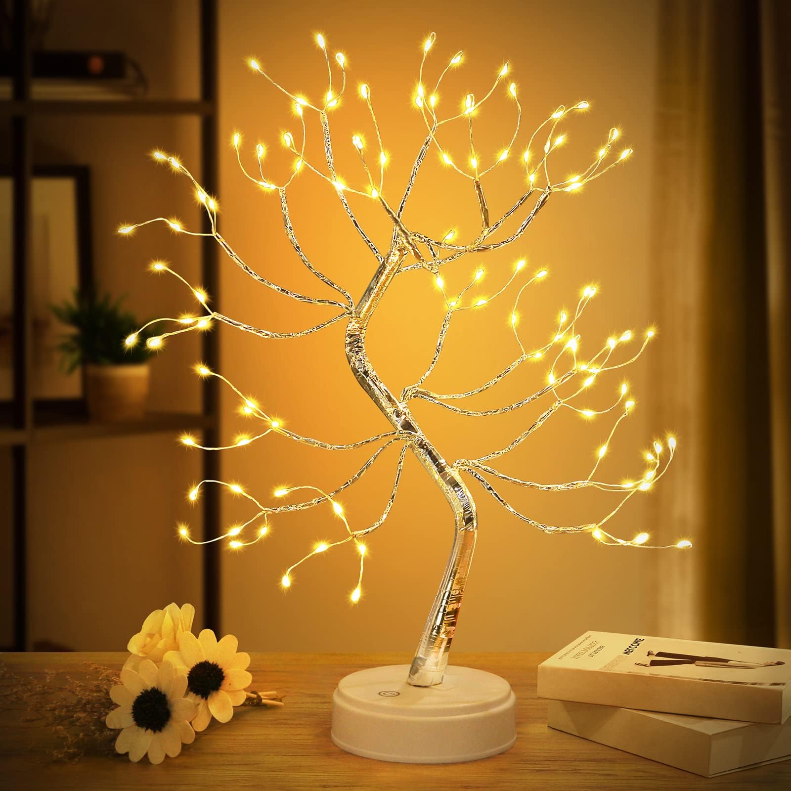 Bonsai Lighted Tree Table Top LED Shimmer Tree Light Battery & USB ...