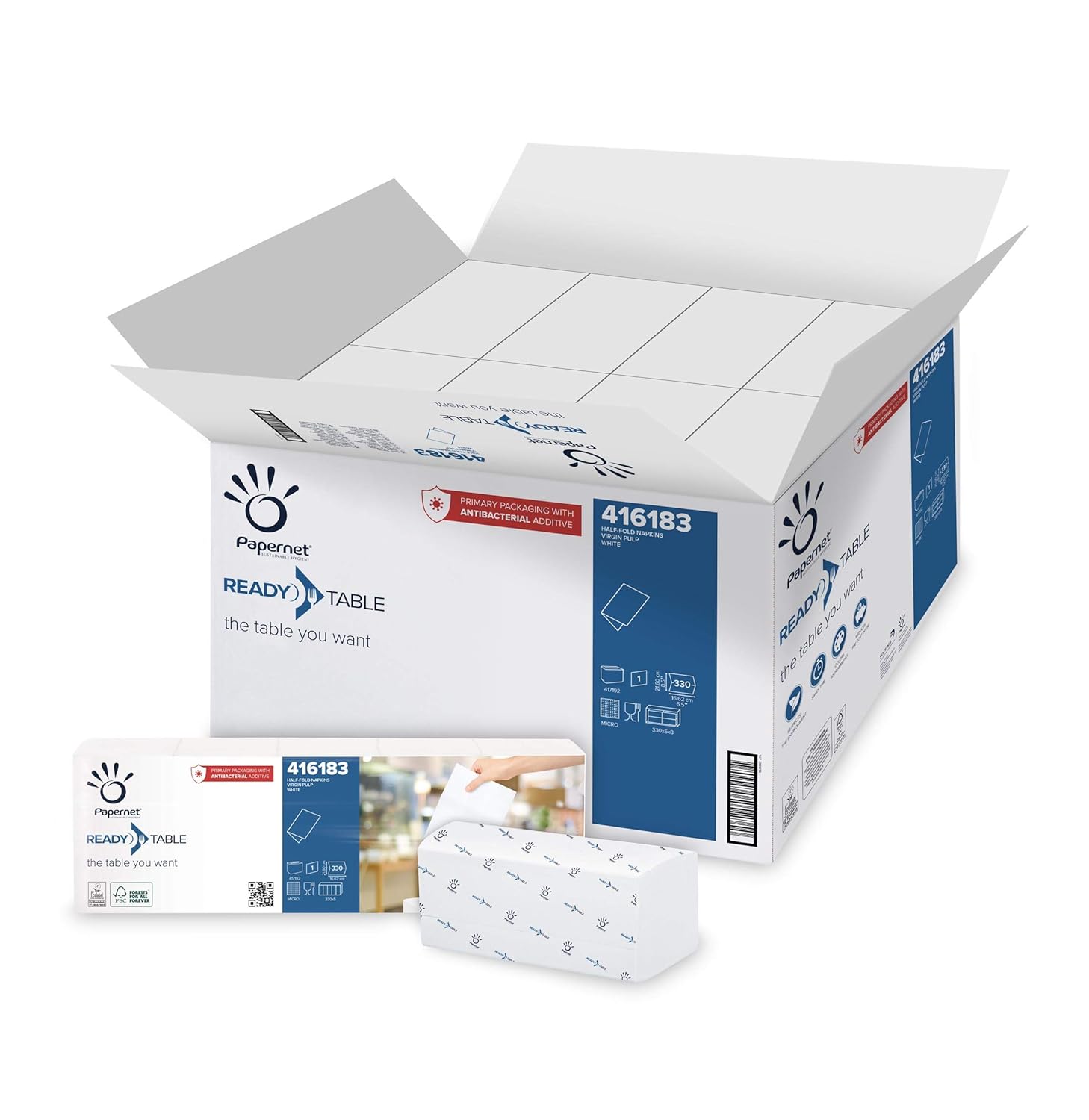 Papernet Ready Table - 1/2 Fold Paper Interleaved Napkins with Ready ...