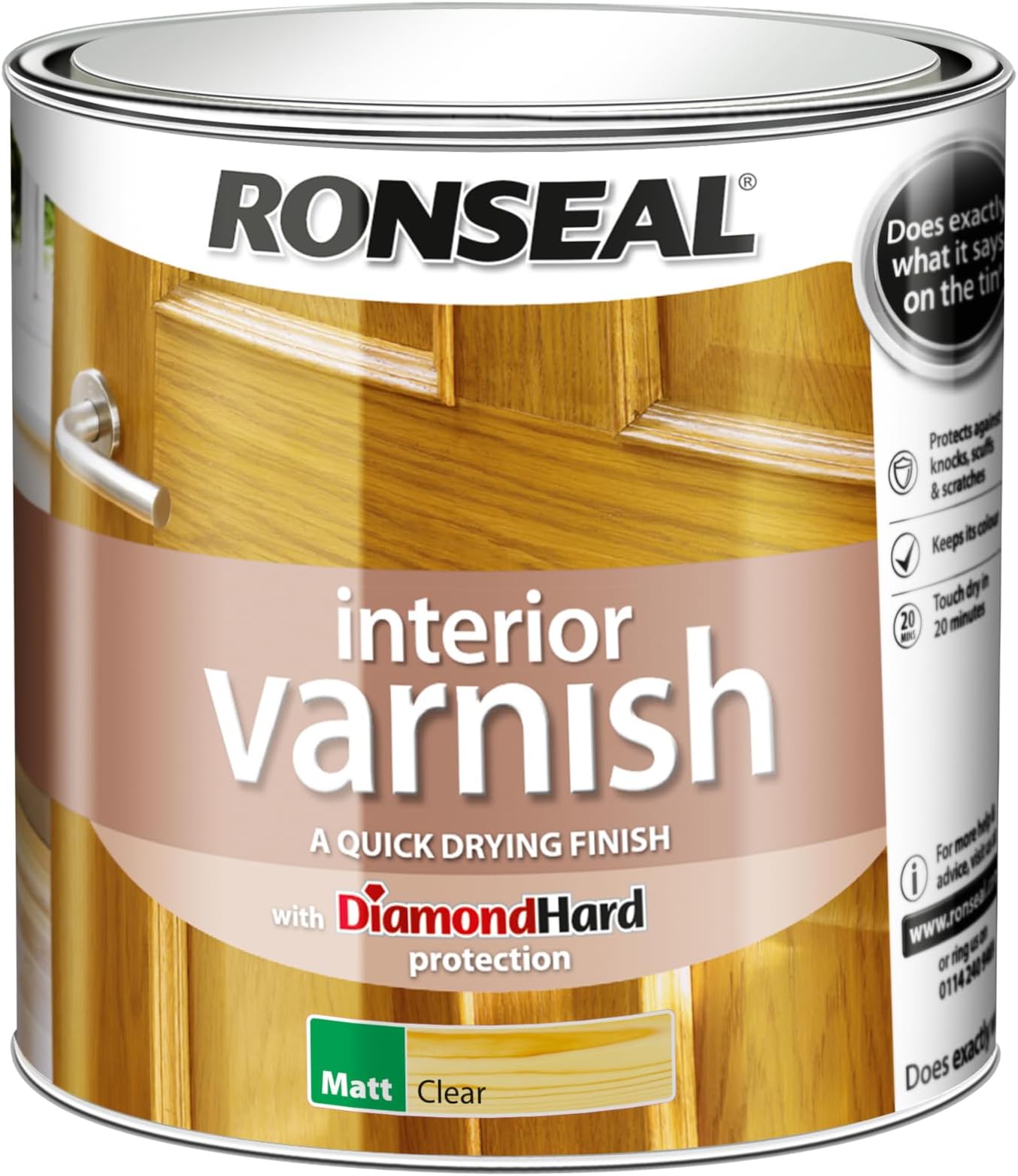 Ronseal Diamond Hard Floor Varnish Clear Matt 2.5L : Amazon.co.uk: DIY ...