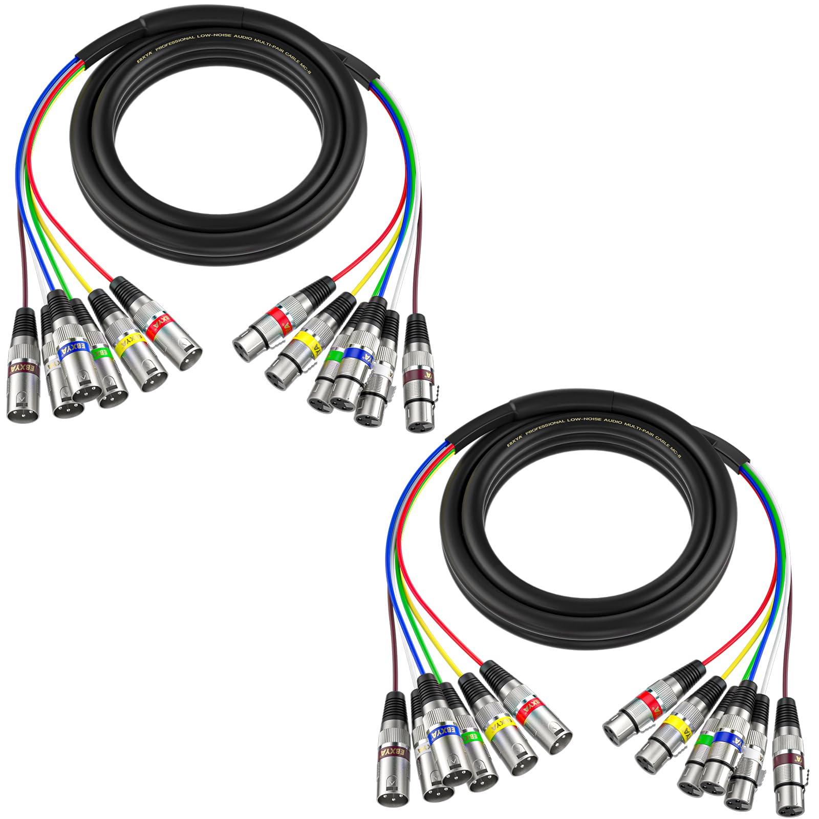 Snapklik.com : 6 Ft XLR Snake Cables 6 Colored, 6-Channel Microphone ...