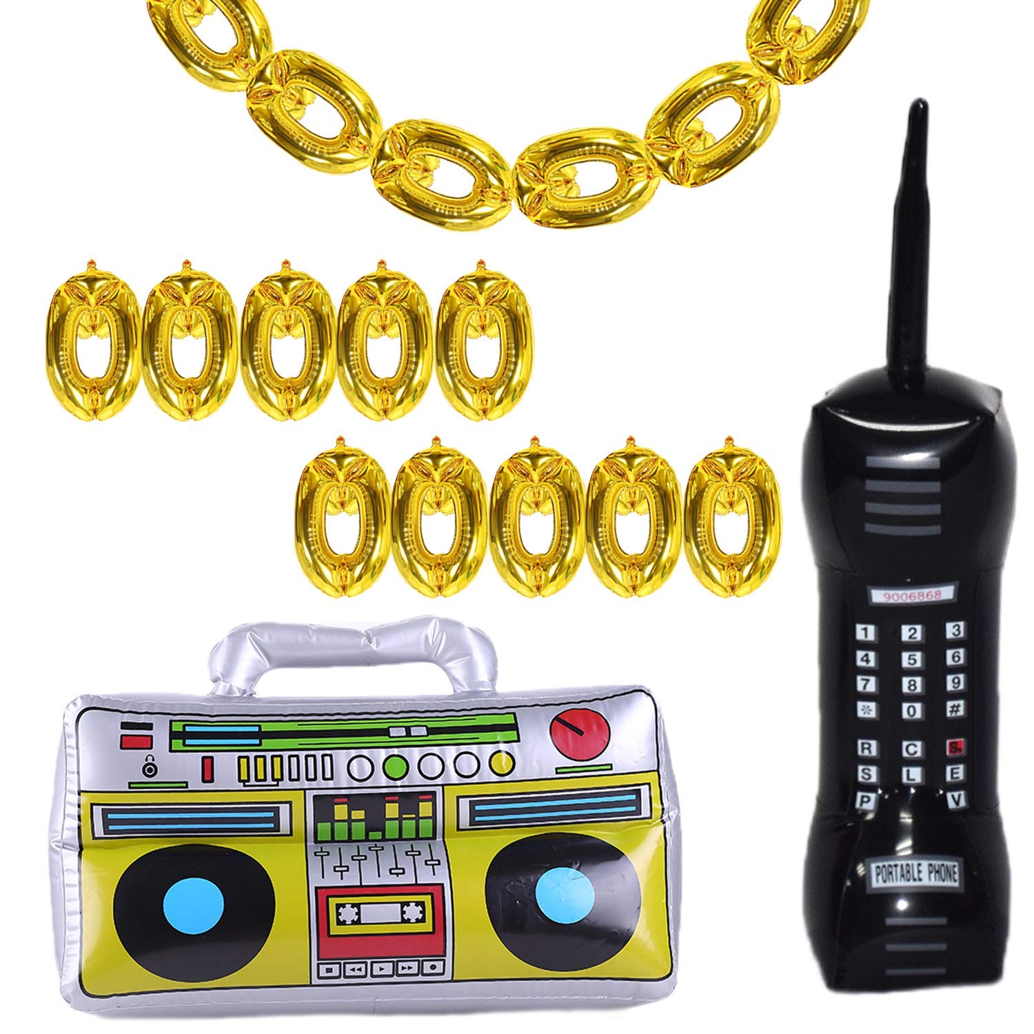 Buy Gold Chain Balloons Inflatable Radio Boombox Mobile Phone Balloons ...