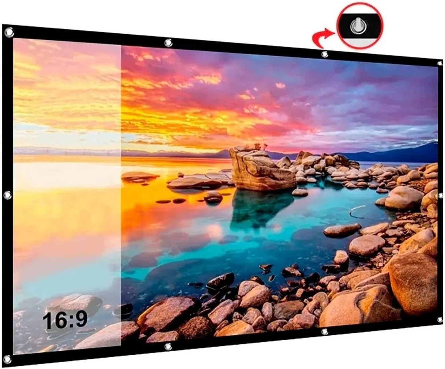 Tela do Projetor de 100 Polegadas, Tela de Projeção Interna e Externa ...