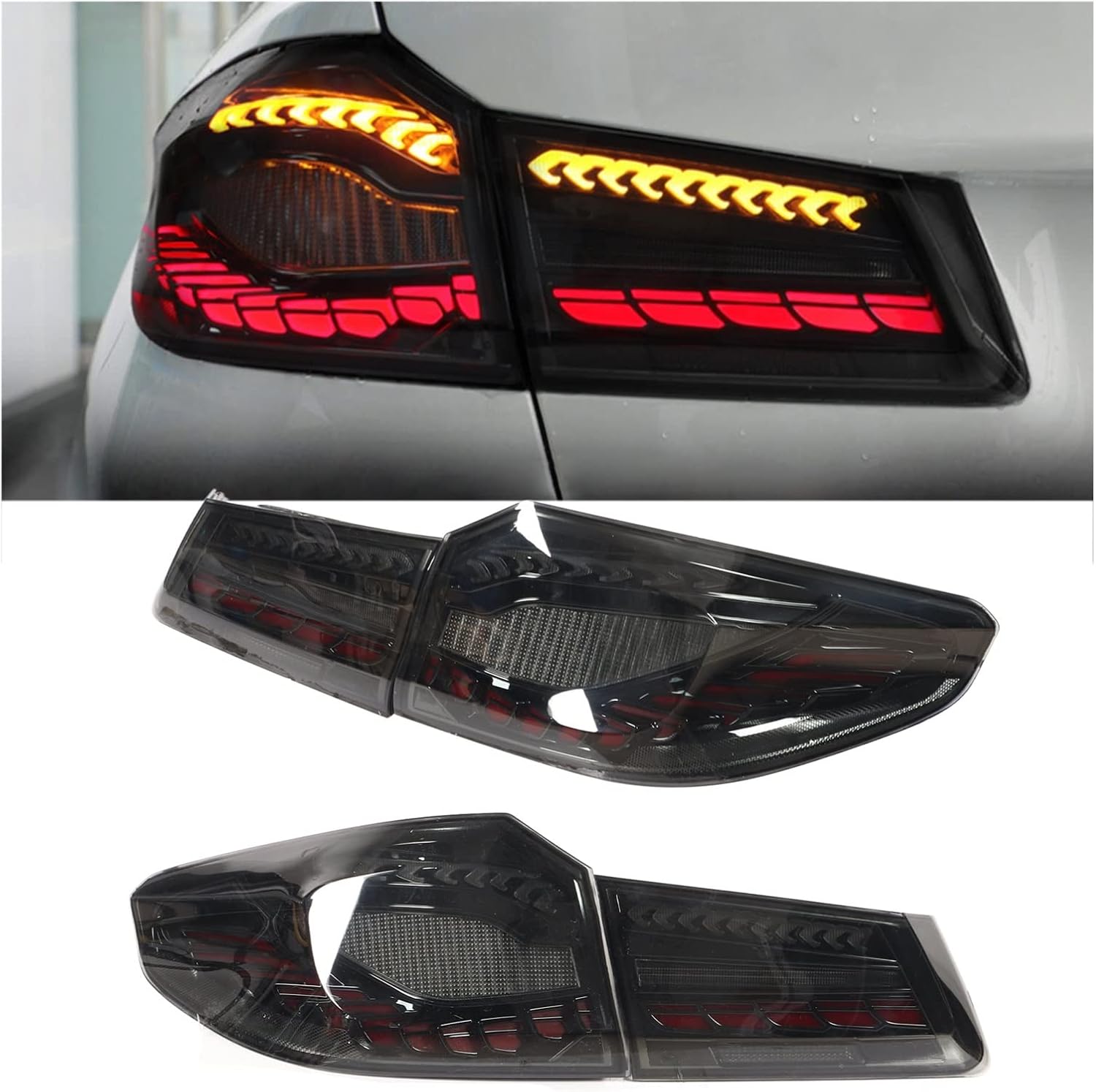 Amazon.com: 1 Pair Car LED Tail Light Assembly Reversing Lamp Smoked ...