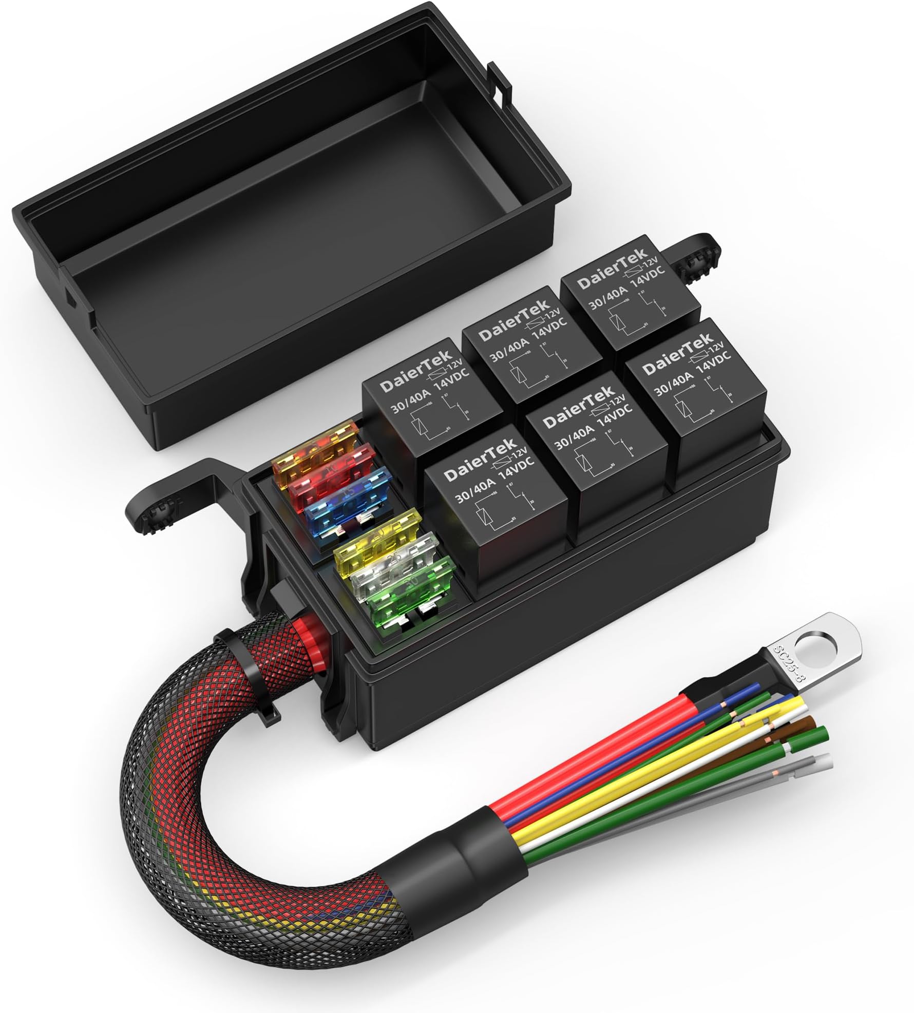Amazon.com: 12V Relay Fuse Box，Pre-wired Auto Replacement Fuse Holders ...