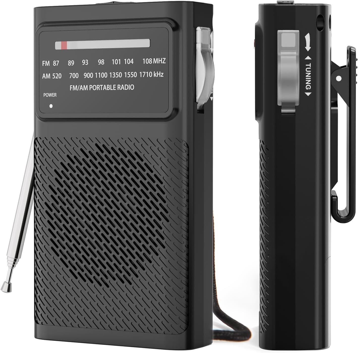 Amazon.com: SEANCHEER 169 Portable Radio AM FM, AA Battery Operated ...