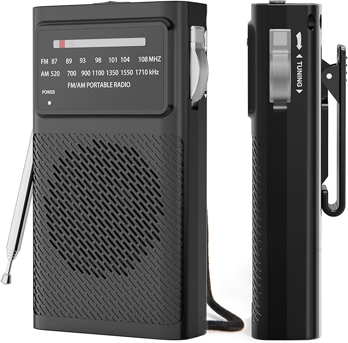 Amazon.com: SEANCHEER 169 Portable Radio AM FM, AA Battery Operated ...