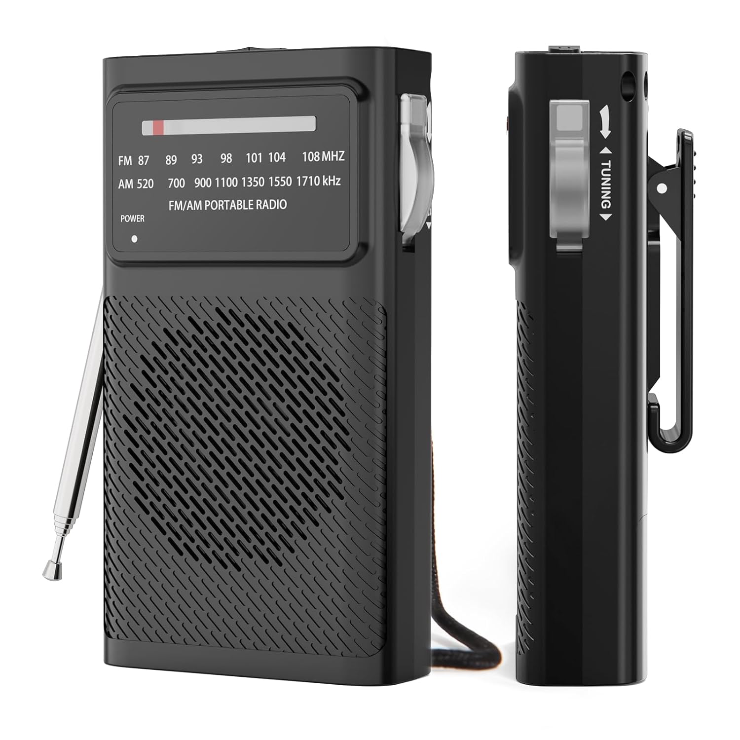 SEANCHEER 169 Portable Radio AM FM, AA Battery Operated Radio ...